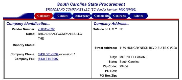 THE BROADBAND COMPANIES